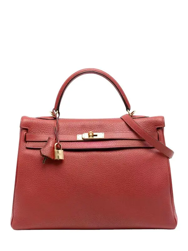 Hermès 2009 Togo Kelly Ii Retourne 35 Satchel - Red