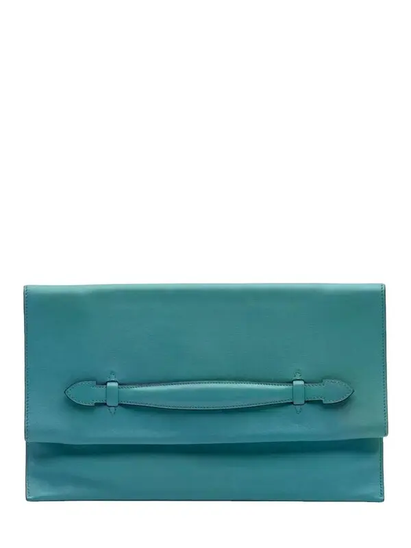 Hermès 2015 Evercolor Pliplat Clutch Bag - Blue