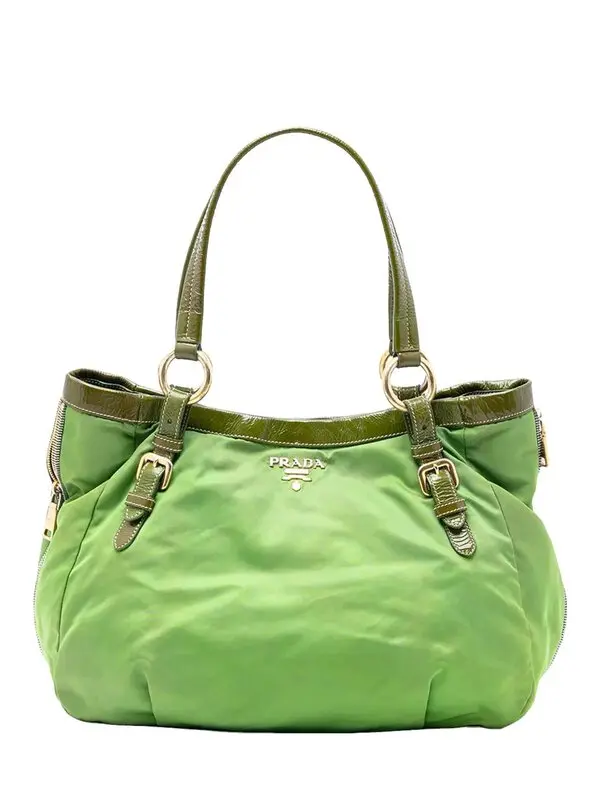 Prada 2000-2010 Tessuto Side Zip Tote Bag - Green