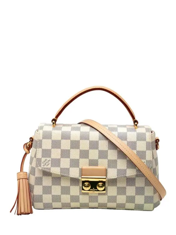 LOUIS VUITTON Damier Azur Croisette Satchel - White