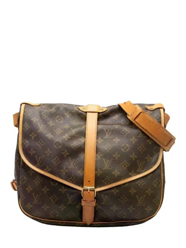 LOUIS VUITTON 1995 Monogram Saumur 35 Crossbody Bag - Brown