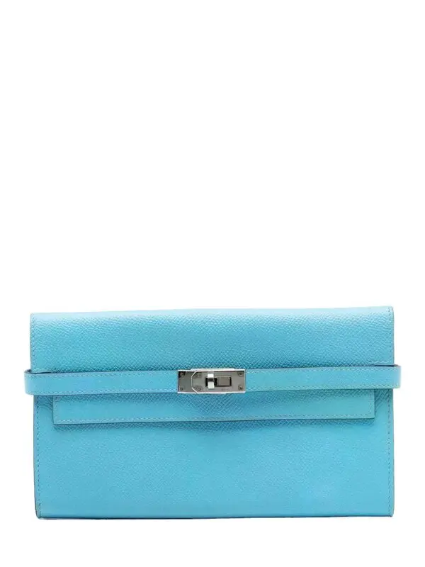Hermès Epsom Kelly Longue Wallet - Blue