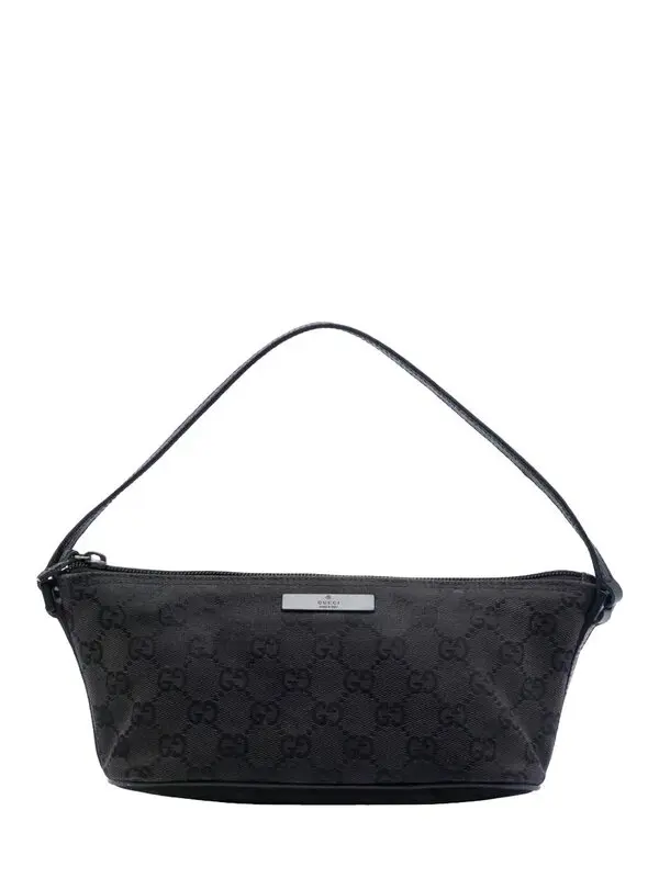 Gucci 2000-2015 Gg Canvas Boat Shoulder Bag - Black