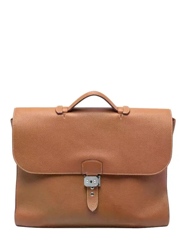 Hermès 2015 Togo Sac A Depeches 41 Briefcase - Brown