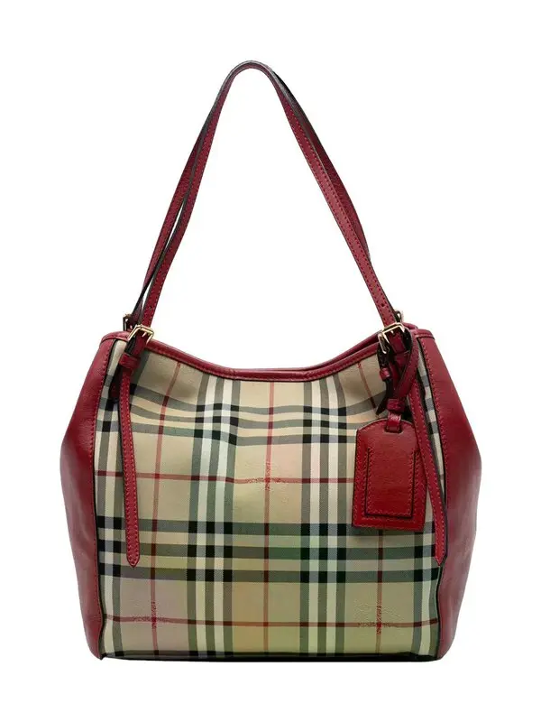 Burberry Haymarket Check Canterbury Tote Bag - Red
