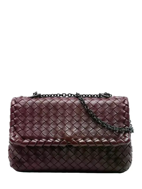 Bottega Veneta 2012-2025 Baby Nappa Intrecciato Olimpia Crossbody Bag - Red