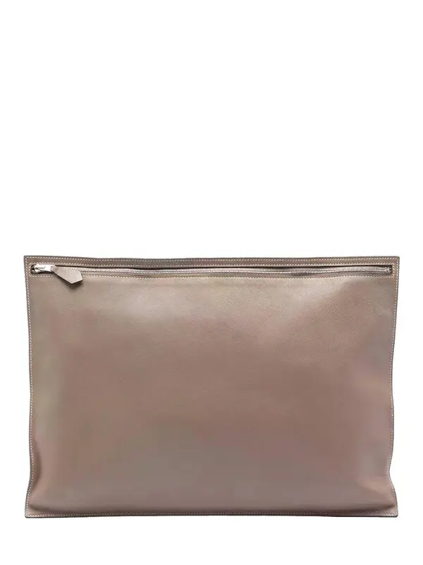 Hermès 2008 Swift Flat Zip Clutch Bag - Brown