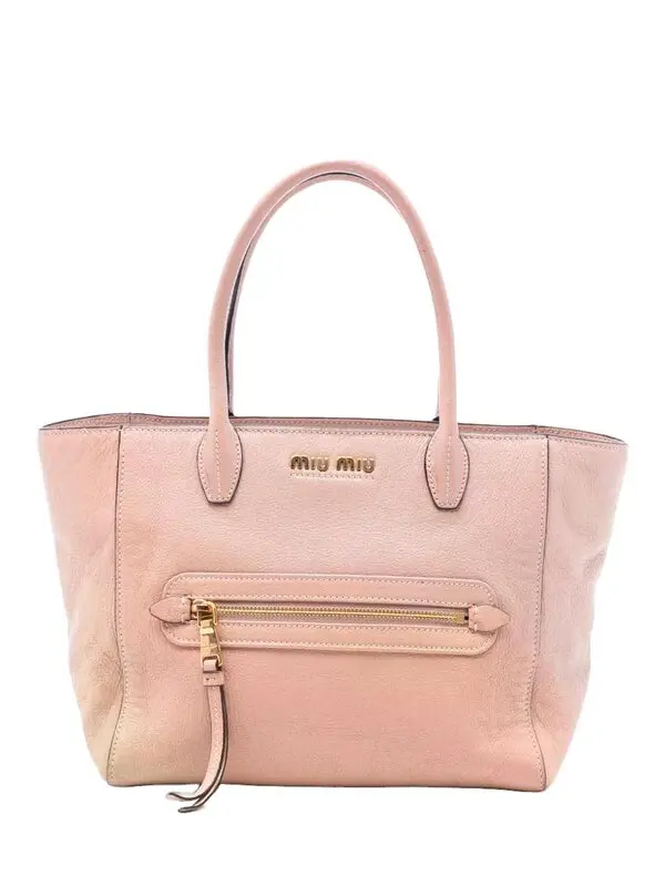 Miu Miu Madras Front Pocket Satchel - Pink