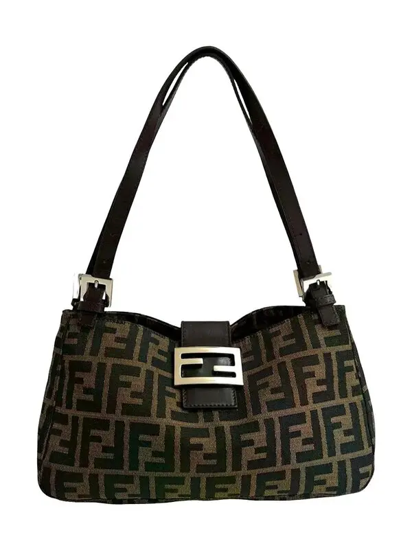 Fendi 2000-2010 Zucca Canvas Shoulder Bag - Brown