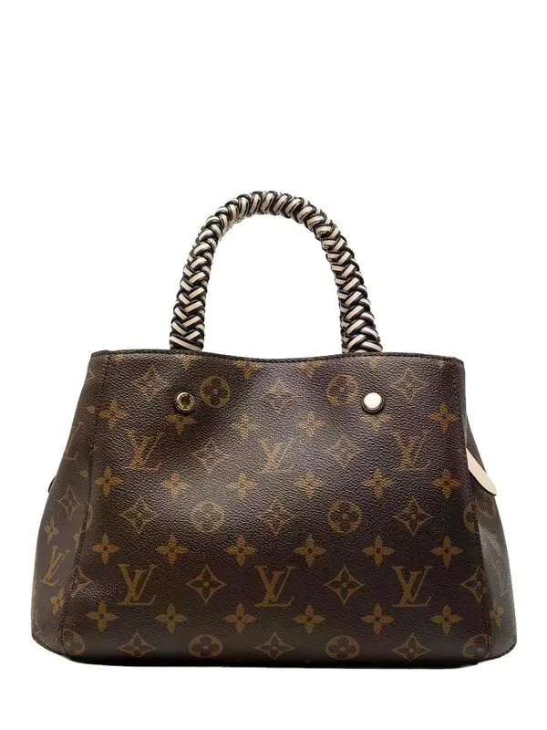 LOUIS VUITTON 2020 Braided Handle Monogram Montaigne Bb Satchel - Brown