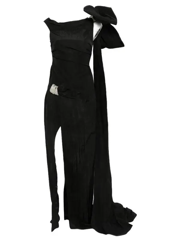 David Koma Bow-detail Maxi Dress - Black