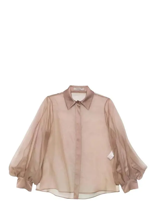 D.exterior Button Balloon-sleeve Shirt - Brown