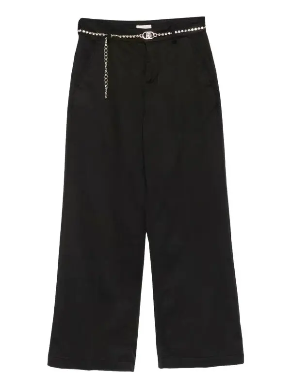 Liu Jo Embellished Belt Trousers - Black