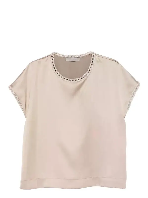 D.exterior Round-neck Blouse - Neutrals