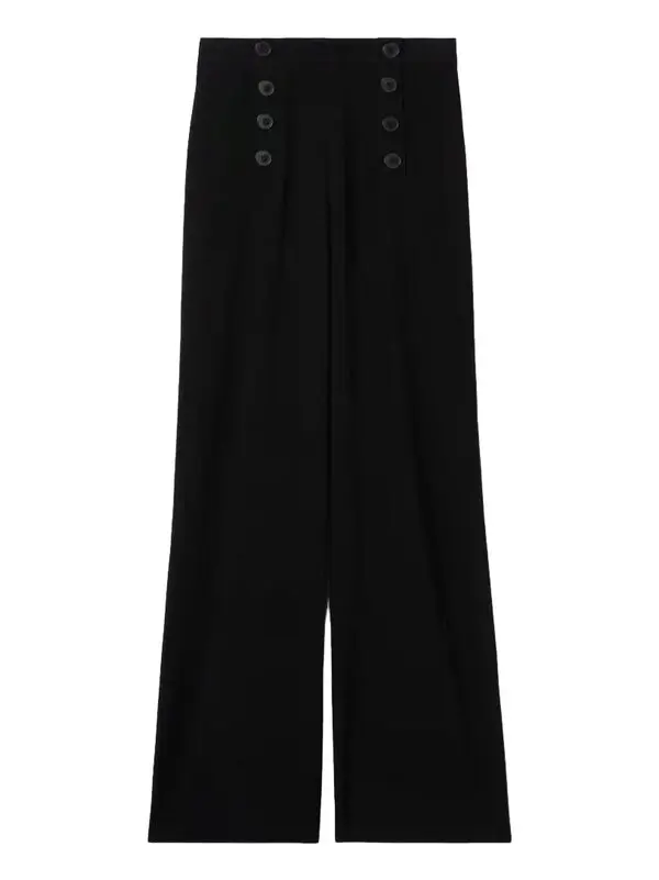 Claudie Pierlot Buttoned Pressed-pleats Trousers - Black