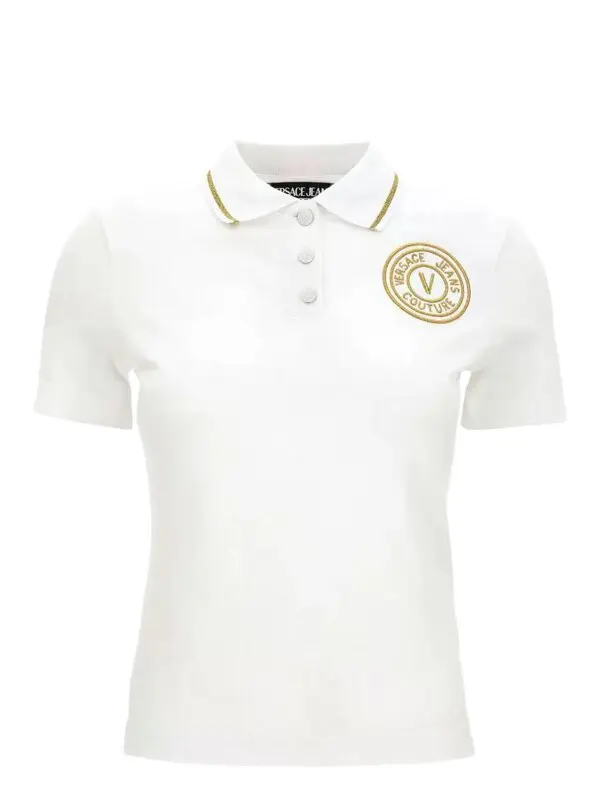 Versace Embroidered Polo T-shirt - White