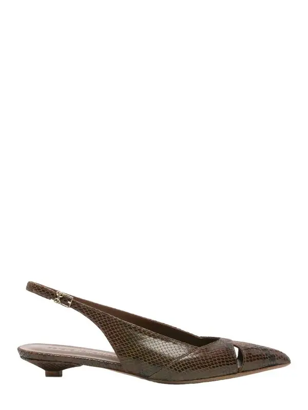 SERGIO LEVANTESI Fatima Pointed-toe Leather Pumps - Brown