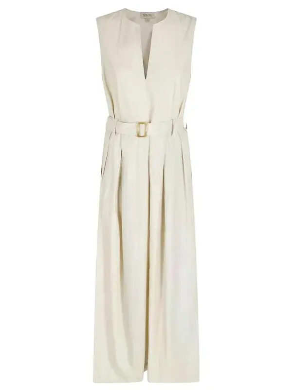 Woolrich Belted V-neck Midi Dress - Neutrals