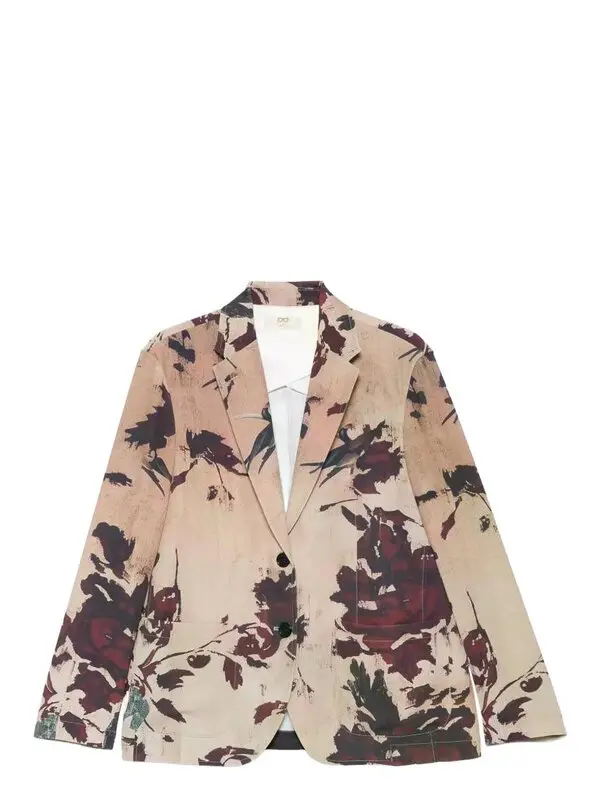 SISSIOTTO Floral Single-breasted Jacket - Neutrals