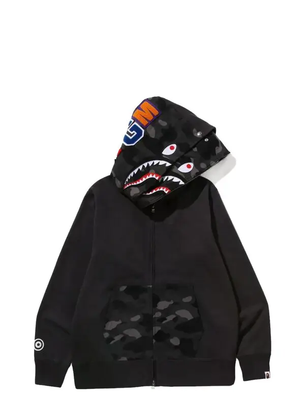 A BATHING APE Color Camo Shark Full-zip Hoodie - Black