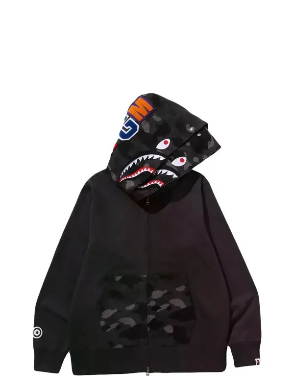 A BATHING APE Color Camo Shark Full-zip Hoodie - Black