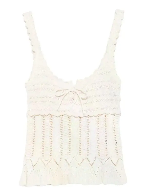 Isabel Marant Neves Ribbon Crochet Tank Top - Neutrals