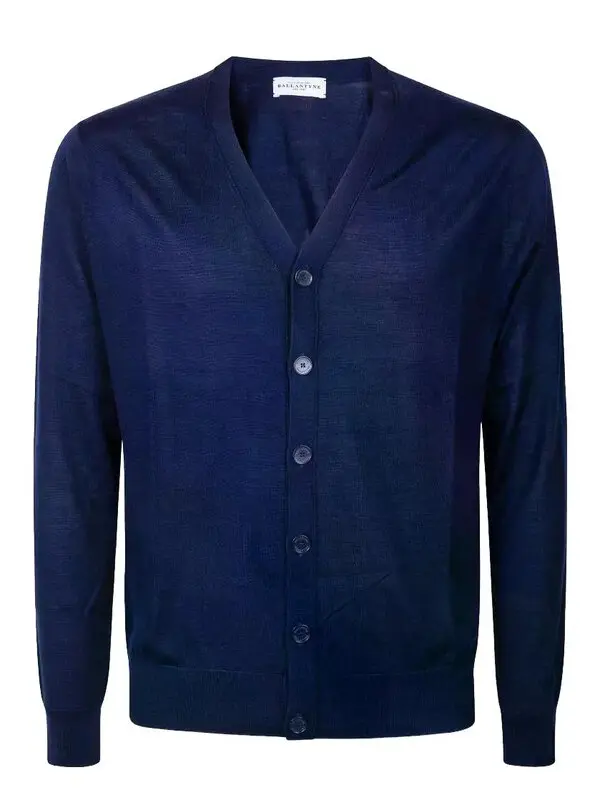 BALLANTYNE V-neck Button Cardigan - Blue
