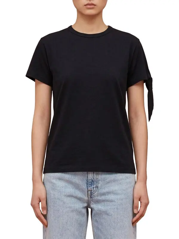 JW Anderson T-shirt With Tie Detail - Black