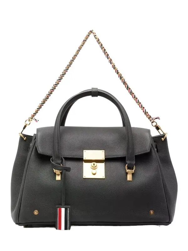 Thom Browne Pebbled Leather Bolton Tote - Grey