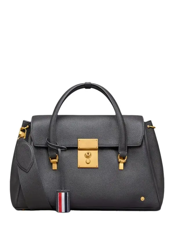 Thom Browne Pebbled Leather Bolton Tote - Grey