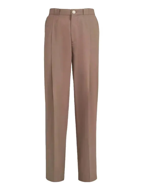 Brunello Cucinelli Cotton Crêpe Batavia Trousers With Pleat - Neutrals