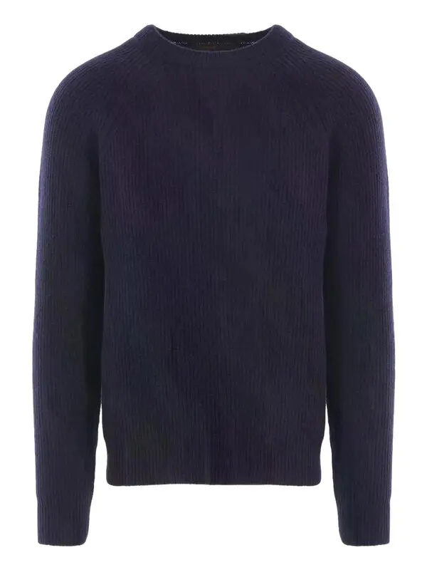 ZANONE Ribbed Crew-neck Sweater - Blue
