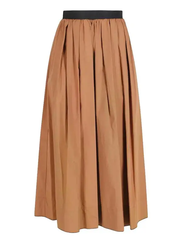 TELA Pleated Maxi Skirt - Brown