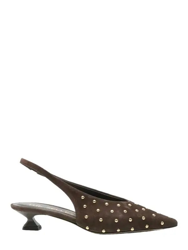 THE SELLER Naiarah Studded Slingback Pumps - Brown