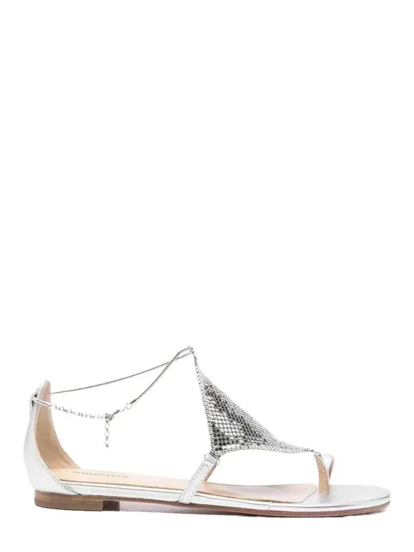 Lola Cruz Ivanna Flat Sandals - Silver
