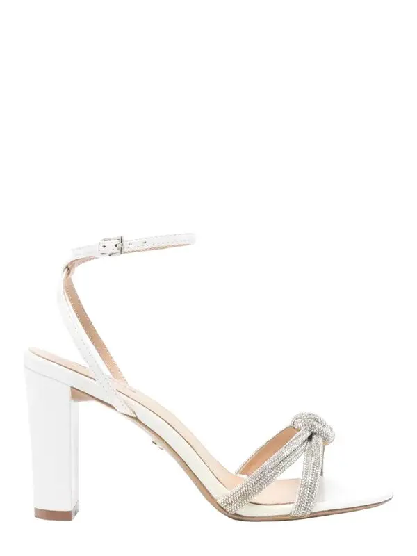 Lola Cruz Alice Embellished Knot Sandals - White