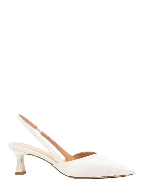 JULIE DEE Slingback Leather Pumps - Neutrals