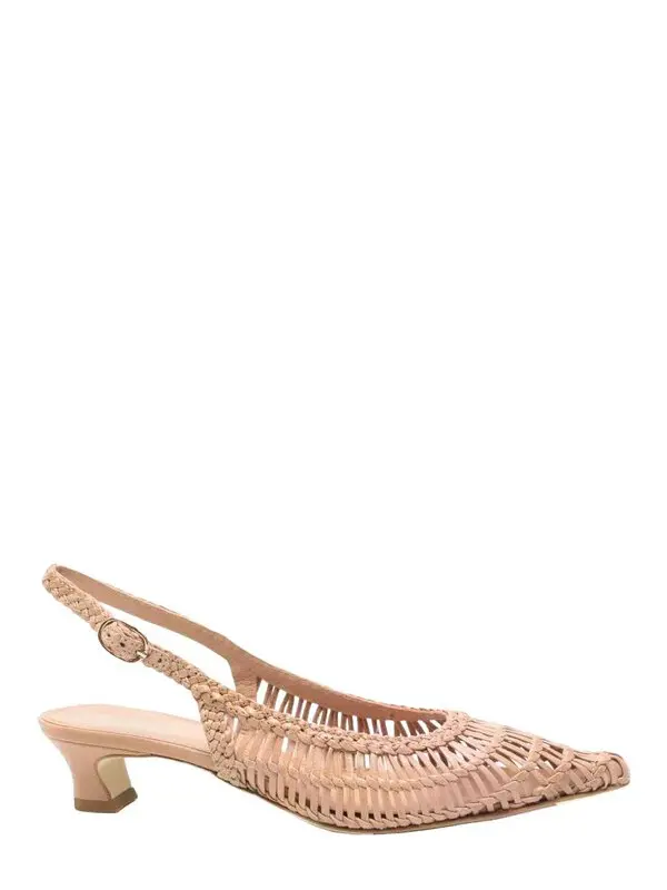 JULIE DEE Woven Slingback Pumps - Neutrals