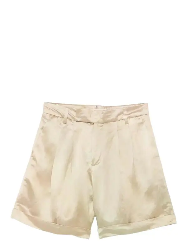 BRIGLIA 1949 Pleated Cuffed Hem Shorts - Neutrals