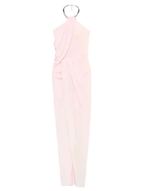 Amen Twisted Halterneck Maxi Dress - Pink