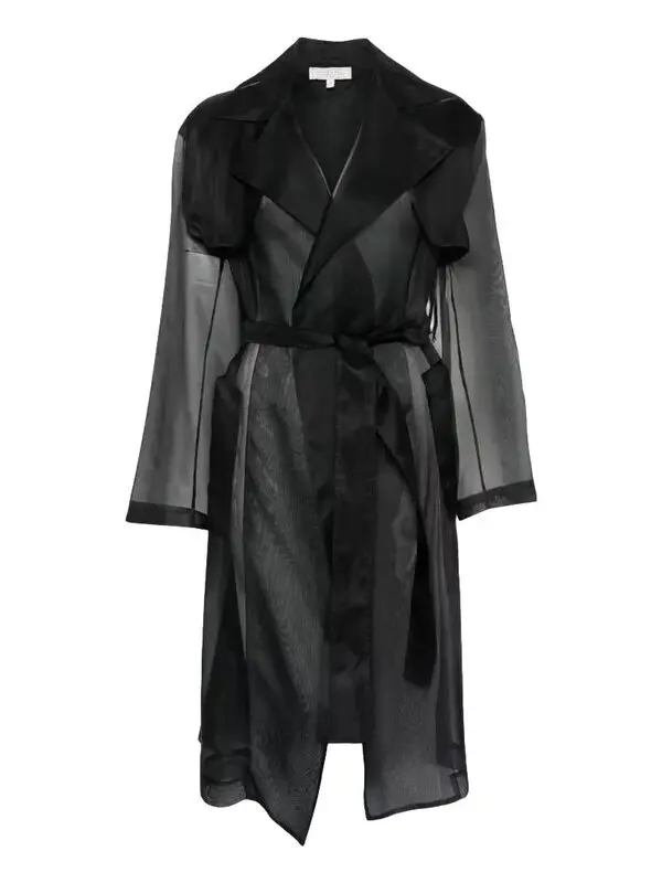 Antonelli Firenze Belted Sheer Coat - Black