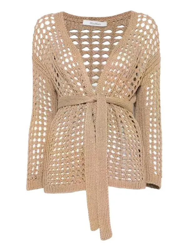 Max Mara Long-sleeve Open Knit Cardigan - Neutrals