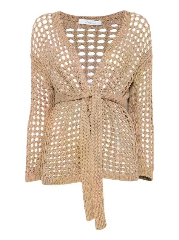 Max Mara Long-sleeve Open Knit Cardigan - Neutrals