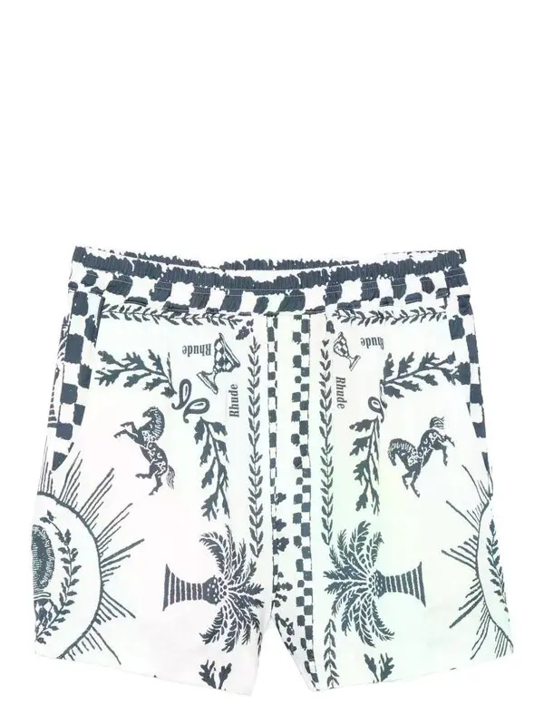 Rhude Graphic Print Shorts - White