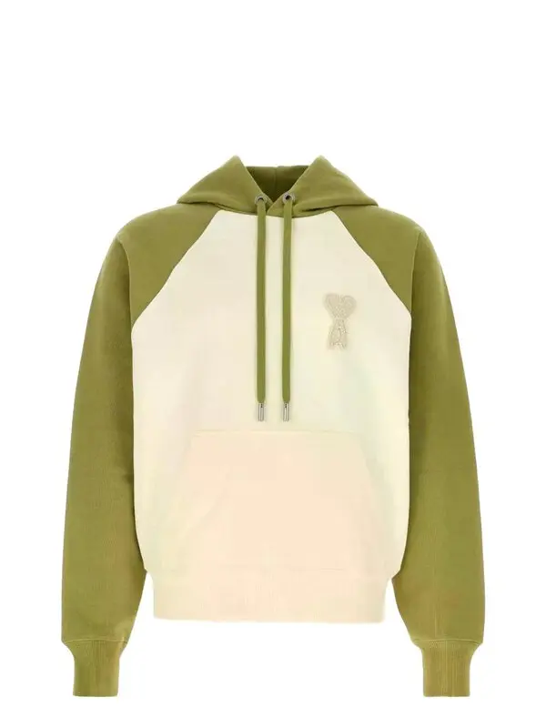 Ami Two-tone Cotton Sweatshirt - Neutrals