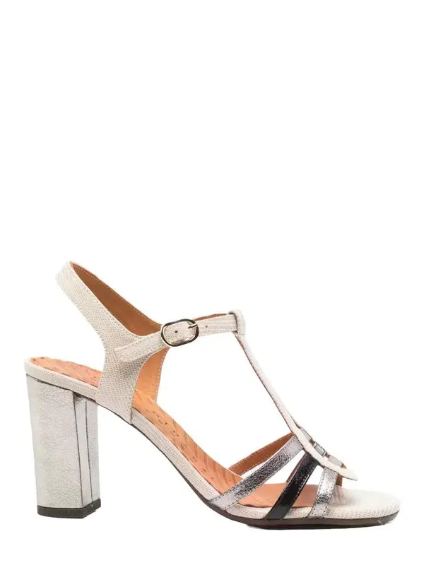 Chie Mihara T-strap Metallic Sandals - Neutrals