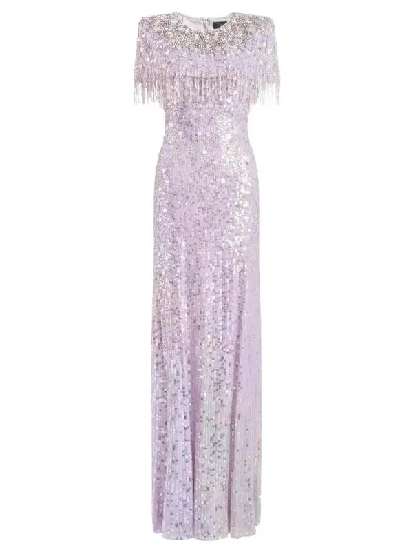 Jenny Packham Eugenie Sequin-embellished Gown - Purple