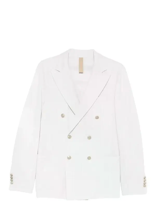 Eleventy Double-breasted Pinstripe Jacket - Grey