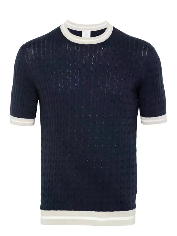 Eleventy Cable-knit T-shirt - Blue