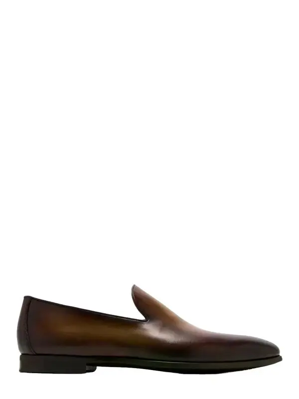 Magnanni Leather Slip-on Loafers - Brown